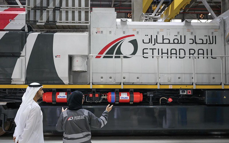 Hamdan Bin Zayed reviews progress at Etihad Rail’s Al Mirfa Depot ...